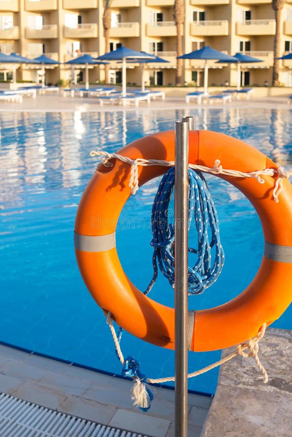 Lifebuoy by the Pool. Safety First. Travel Stock Photo - Image of ...