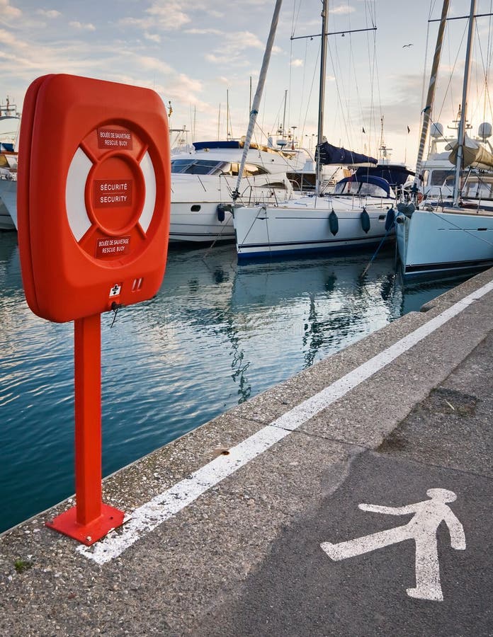 Lifebuoy in the Red Container Stock Image - Image of berthage, quay ...