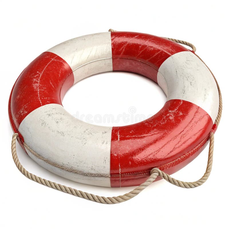Lifebuoy Red and White in Realistic 3D Render Isolated on White ...