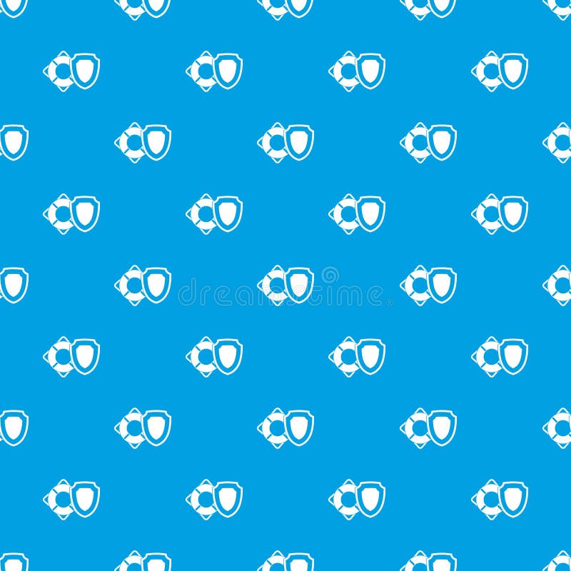 Lifebuoy and Safety Shield Pattern Seamless Blue Stock Vector ...