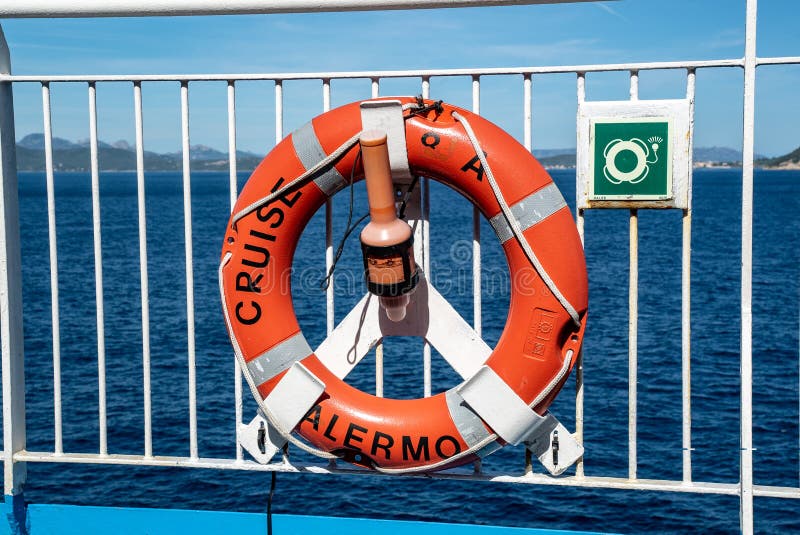Lifebuoy on a Ship Lifebbelt Stock Photo - Image of blue, move: 131087866
