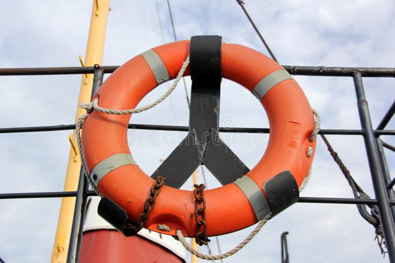Lifebuoy on ship stock image. Image of lifebelt, lifeguard - 96285099