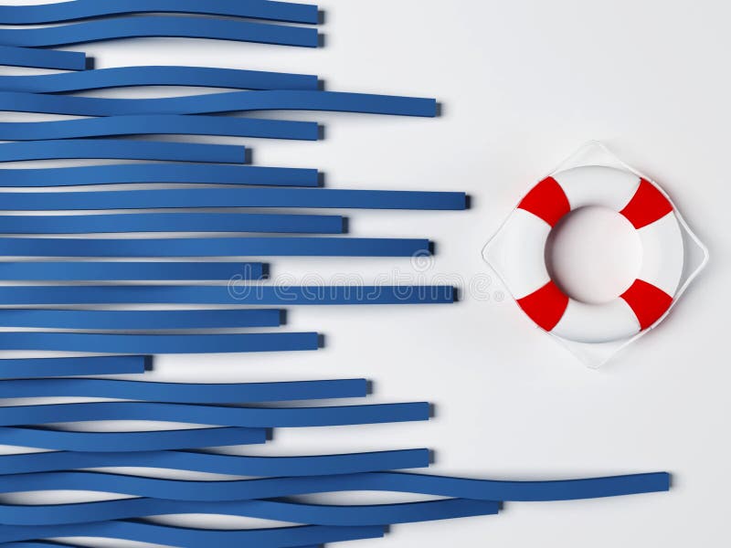 Lifebuoy on the wall stock illustration. Illustration of rescue - 55574135