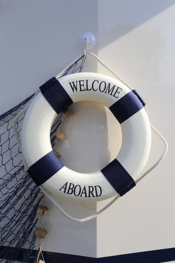 Welcome Aboard Life Preserver Stock Image - Image of round, life: 26395265