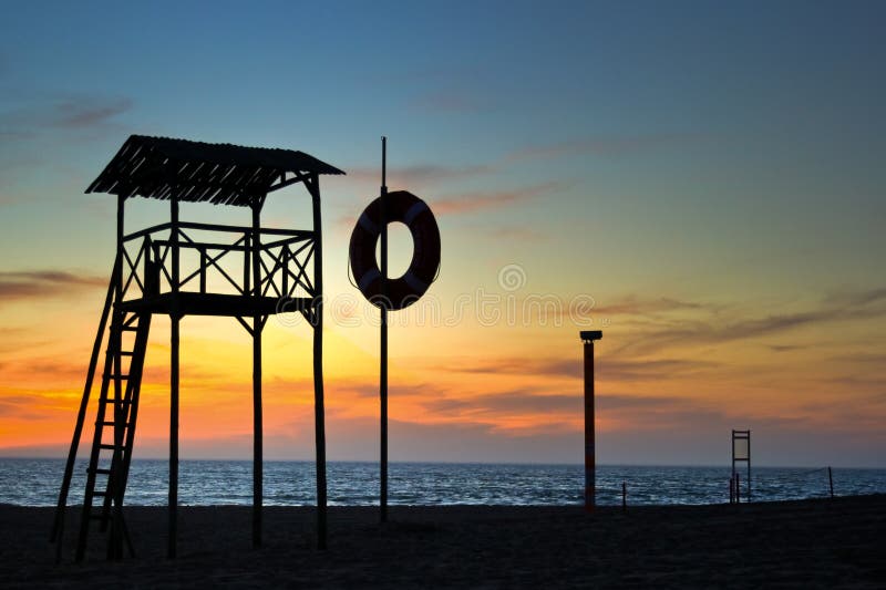 Lifeguard stock photo. Image of lifebuoy, backlight, watchtower - 11649332