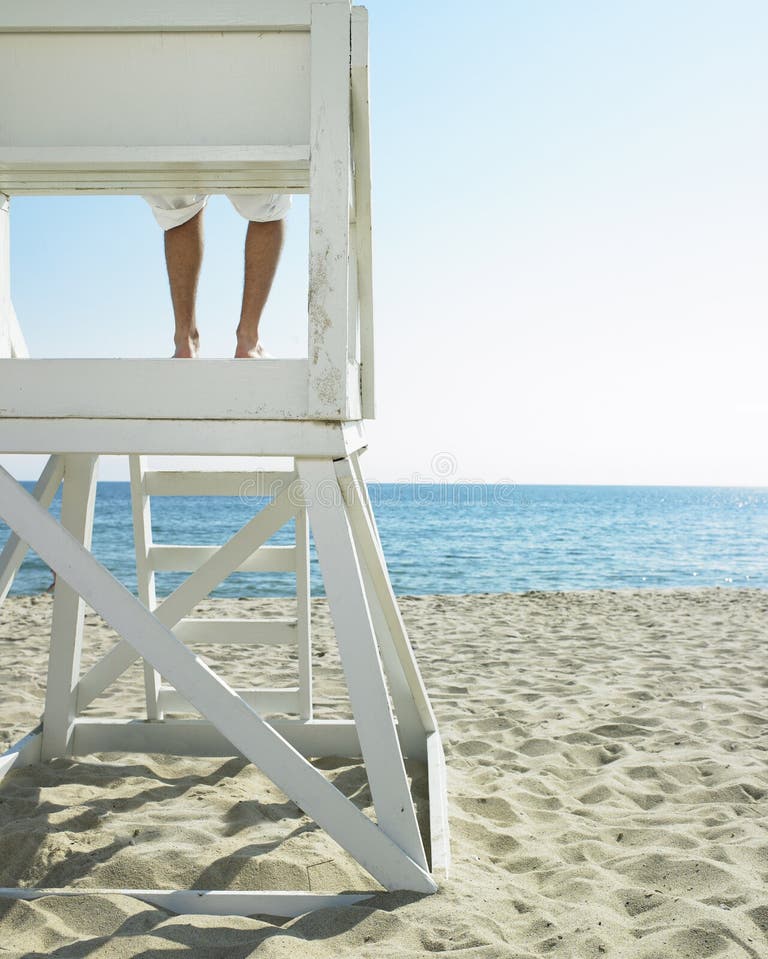 Lifeguard Man Sitting Chair Beach Stock Photos - Free & Royalty-Free ...