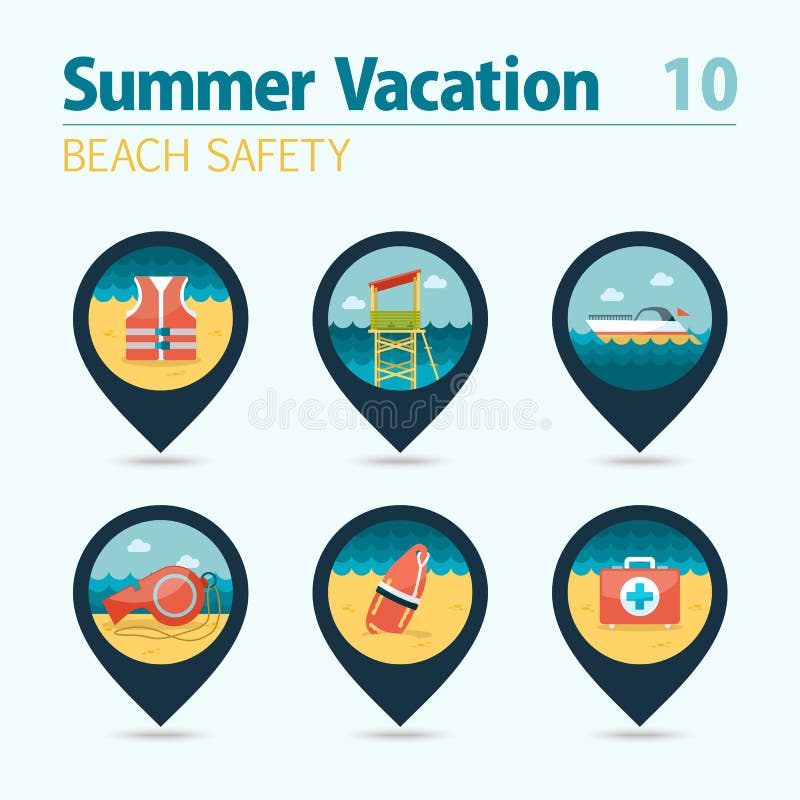 Lifeguard Beach Safety Pin Stock Illustrations – 6 Lifeguard Beach ...