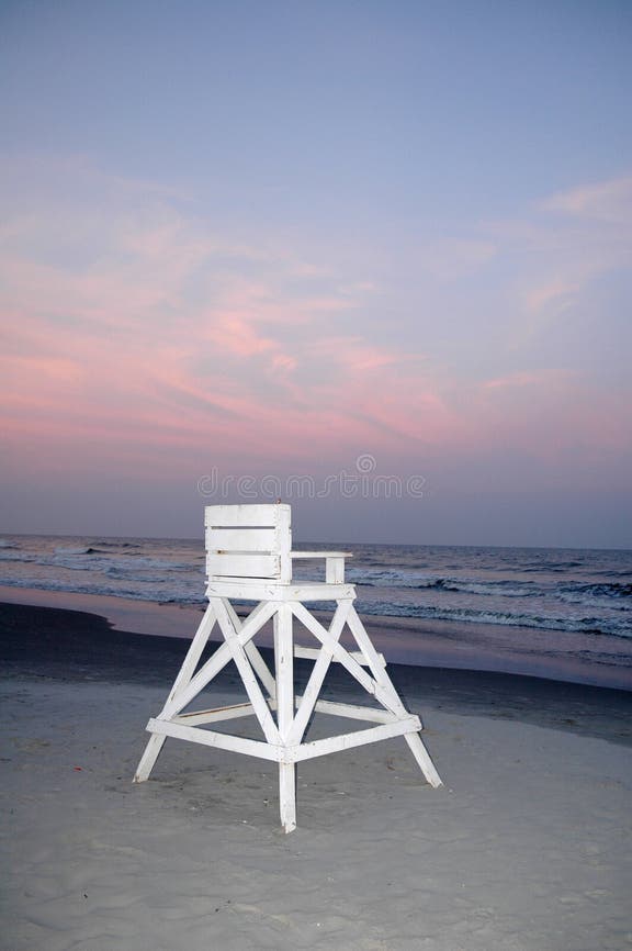 Lifeguard Chair at Beach stock photo. Image of guard, pink - 528588