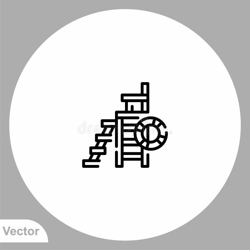 Lifeguard chair stock illustration. Illustration of tower - 13205547