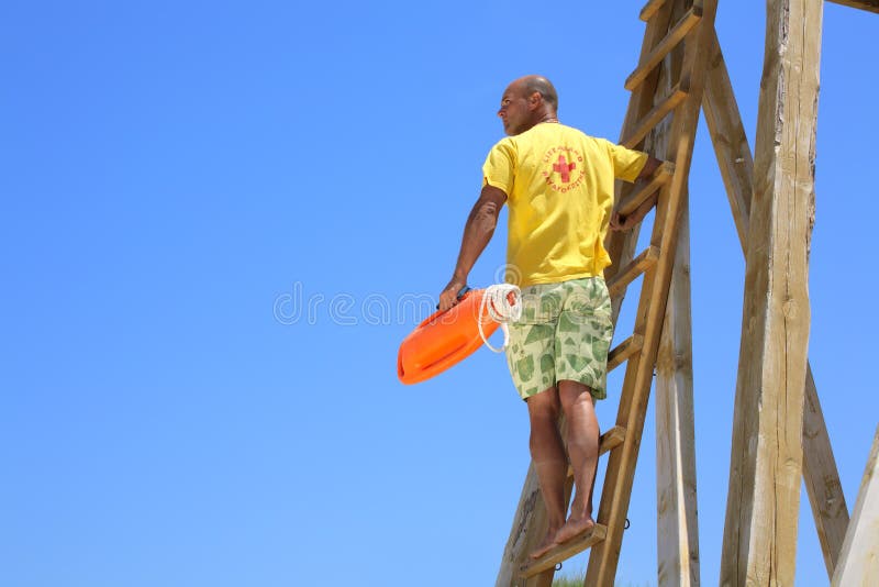 Lifeguard on duty stock photo. Image of insurance, attractive - 5237436