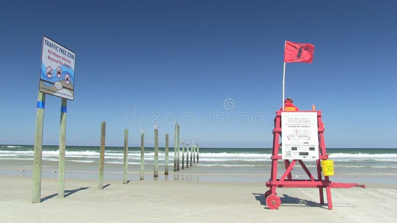 Lifeguard Flag on Seaside. Beach Sign of Safety and Safe Swimming for ...