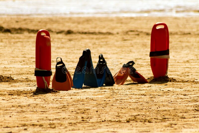 Marine Equipment Lifeguard at the Beach. Stock Photo - Image of sand ...