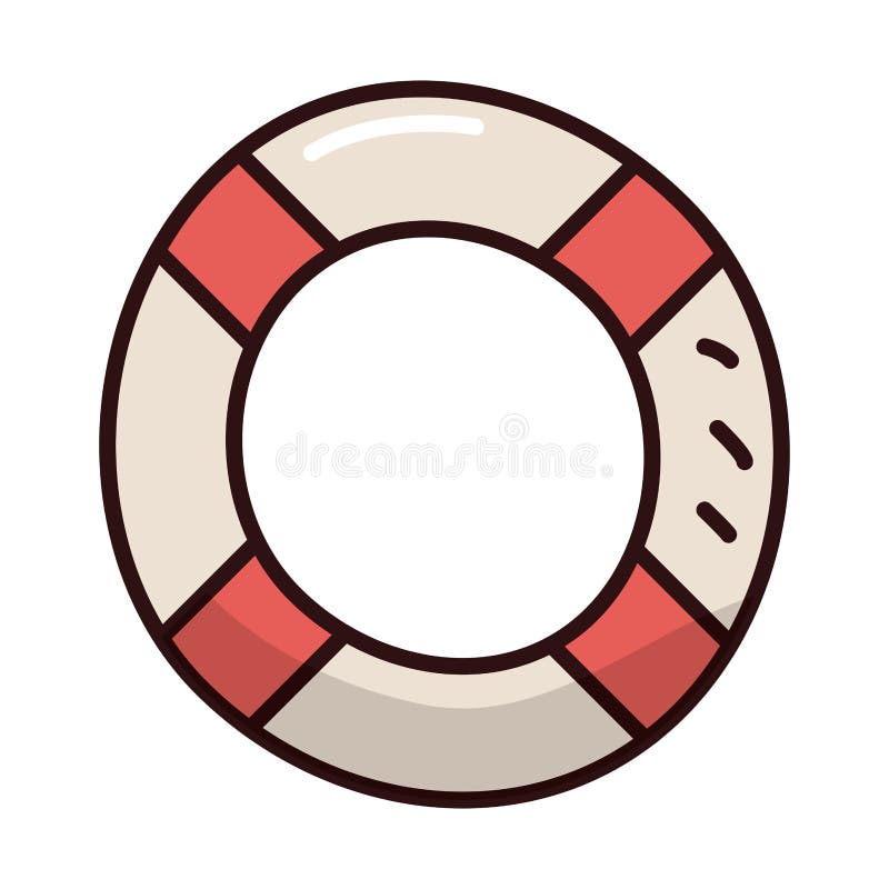 Lifeguard Float Fill Style Icon Stock Vector - Illustration of vector ...