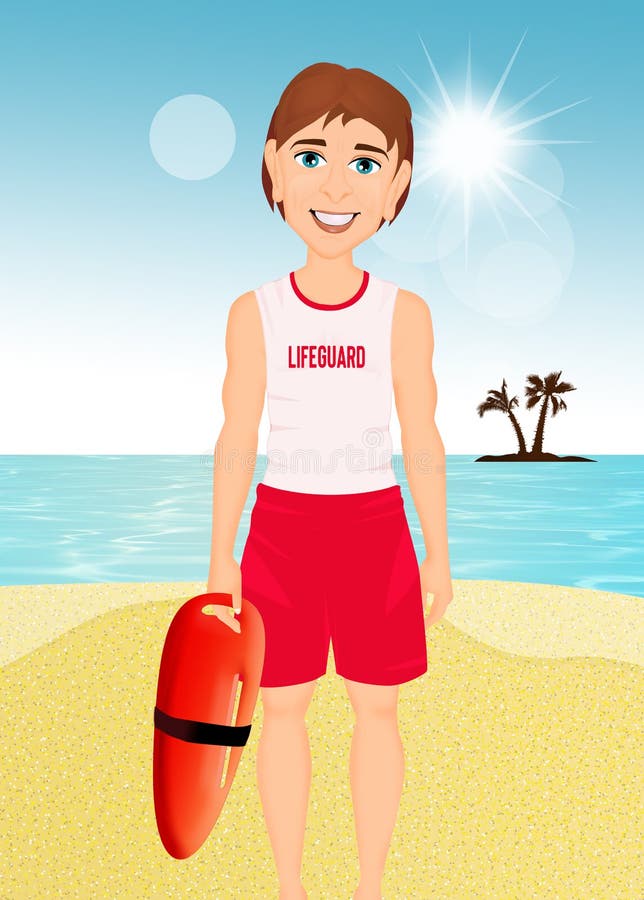 Lifeguard man illustration stock illustration. Illustration of navy ...