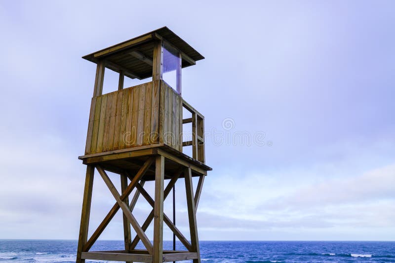 Lifeguard Outpost Tower on Sea Beach Stock Photo - Image of lifeguard ...