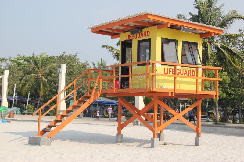 Lifeguard Watch Tower on the Beach Stock Photo - Image of lifeguards ...