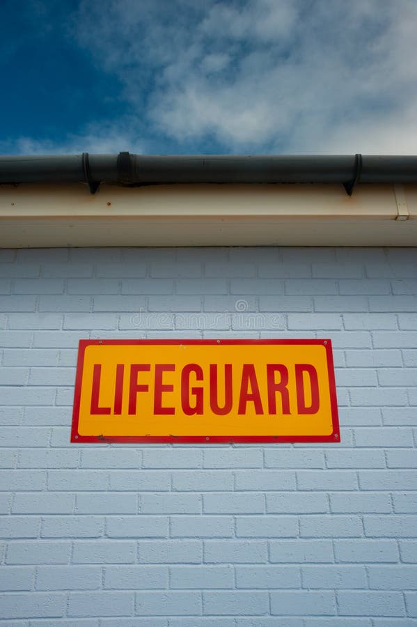 Lifeguard sign stock image. Image of sign, pier, sand - 1142265