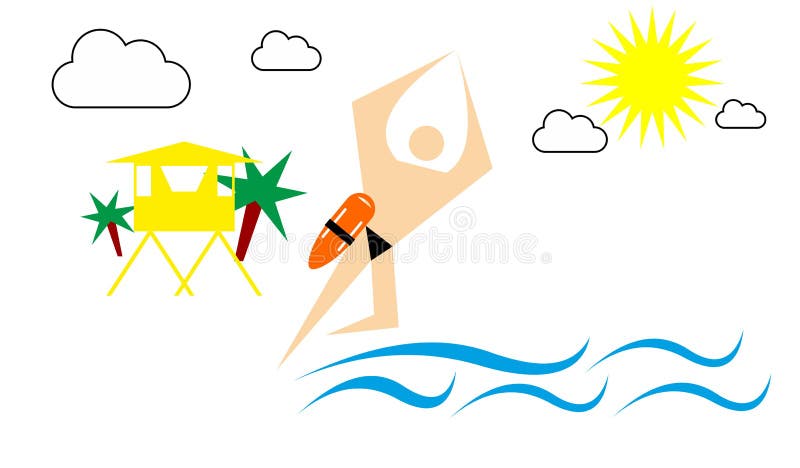 Lifeguard stock vector. Illustration of guard, speedos - 100948250