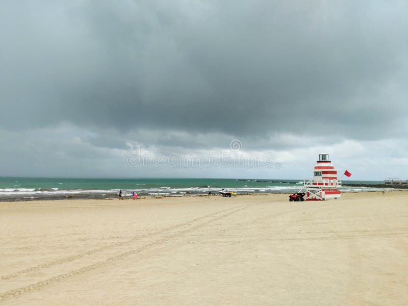 A Lifeguard Stand in Bad Weather Stock Image - Image of stand, rain ...