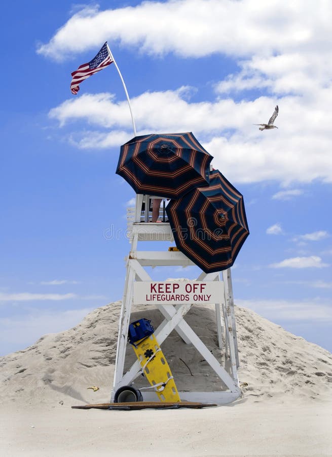 Lifeguard Stand on Beach stock photo. Image of coast - 14986498