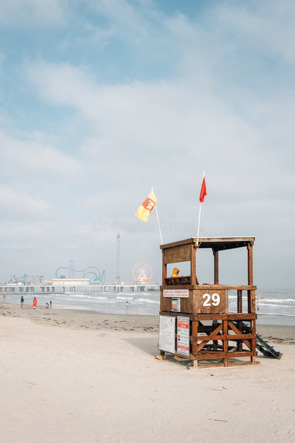 Lifeguard Stand on the Beach in Galveston, Texas Editorial Stock Image ...