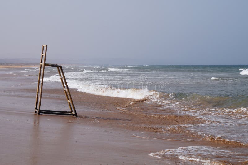 Lifeguard Stand on the Beach of Morocco Stock Image - Image of point ...