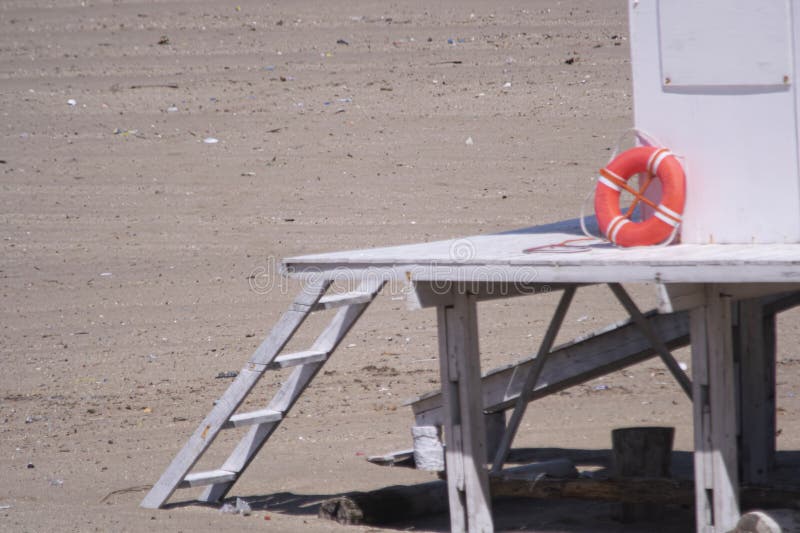 Lifeguard Stand on the Beach , Near the Seashore Stock Photo - Image of ...