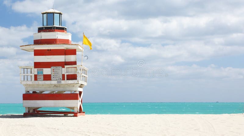 Lifeguard Station In Miami Beach Stock Image - Image of atlantic ...