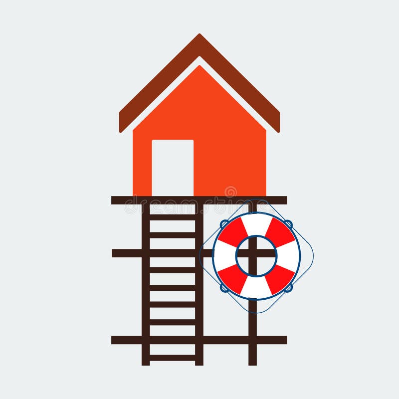 Lifeguard Stations Icon.Flat Design.Vector Stock Vector - Illustration ...