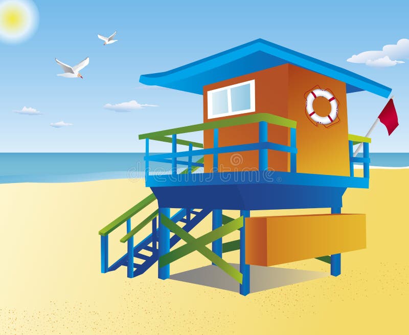 Vector Isometric Lifeguard Tower Stock Vector - Illustration of deco ...