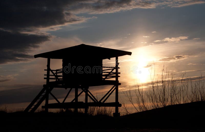 Lifeguard Tower on the Beach Stock Photo - Image of blue, clouds: 30720742