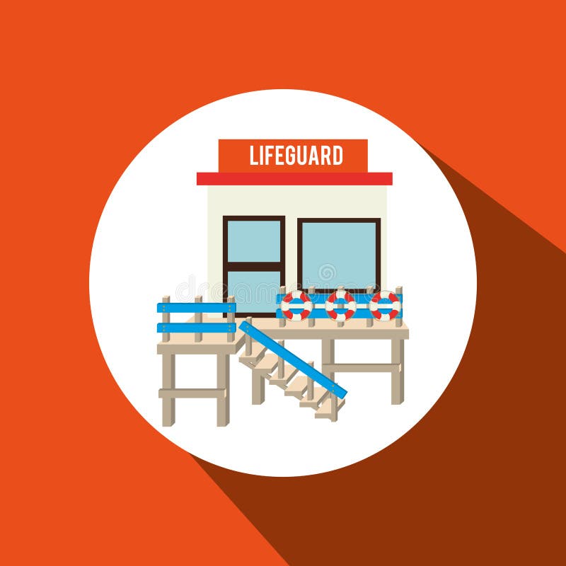 Lifeguard tower design stock illustration. Illustration of summer ...