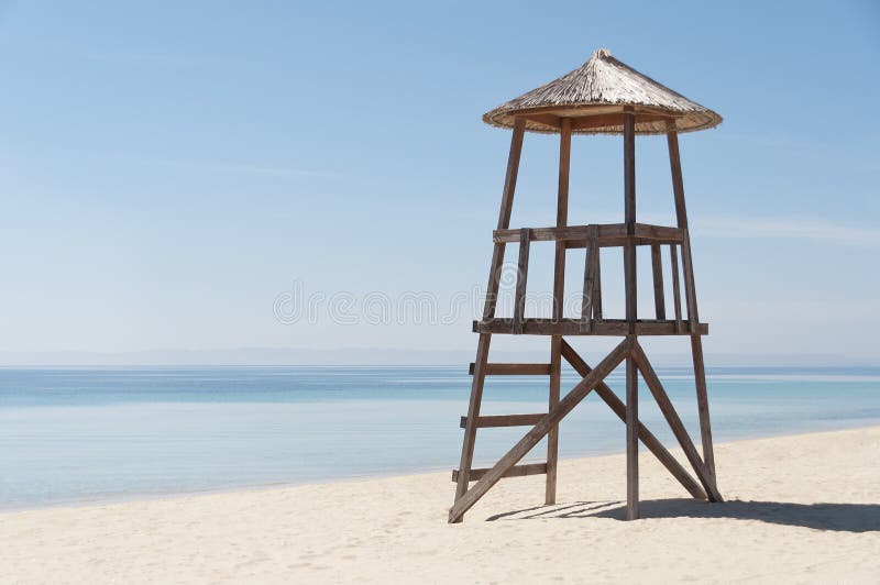 Lifeguard Tower on Empty Beach Stock Image - Image of lookout, holiday ...