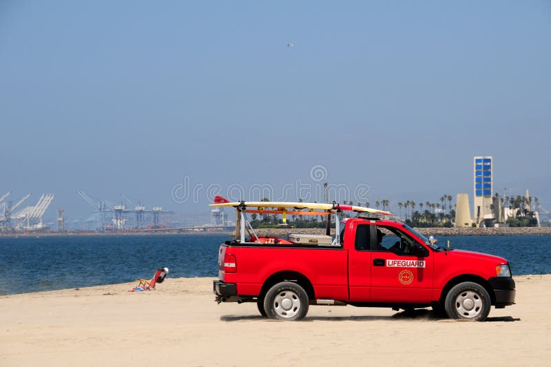 Lifeguard truck on beach stock image. Image of sunshine - 5434071