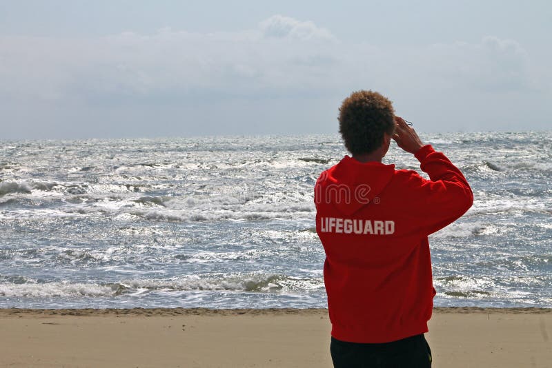 Lifeguard watching the sea editorial image. Image of forward - 91445610
