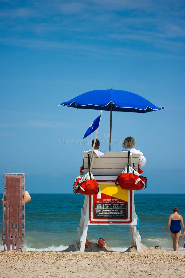 Lifeguards watching beach stock image. Image of colorful - 2846453