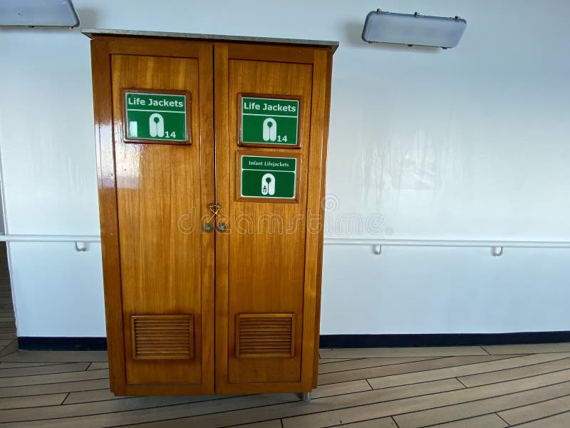 The Lifejacket Locker on a Cruise Ship Where Lifejackets are Available ...