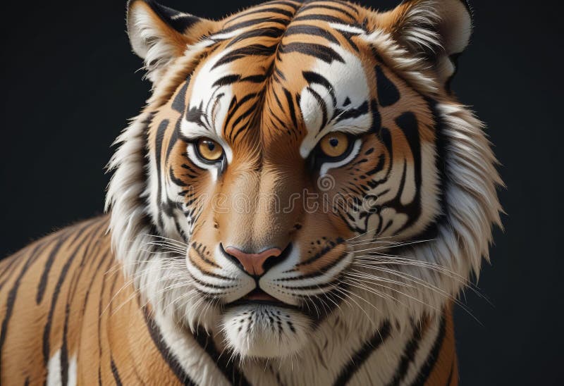 The Lifelike Beauty of a 3D Tiger in Digital Art Stock Illustration ...