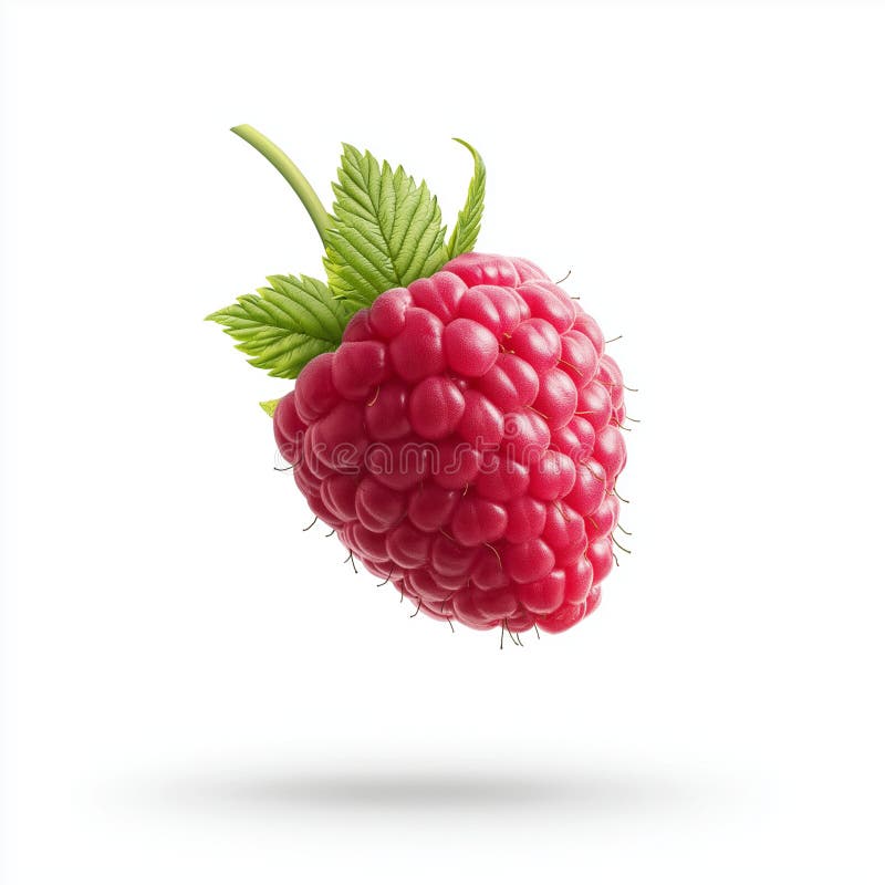 Lifelike 3D Raspberry Floating on Transparent Background Stock ...