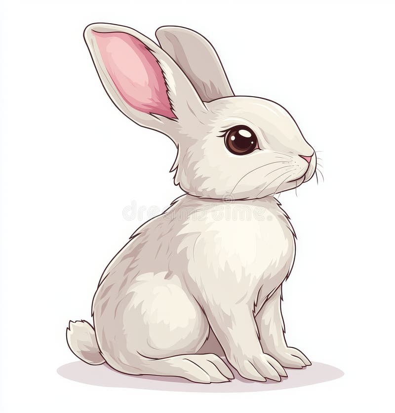 A Lifelike Drawing of an American Rabbit with Long Ears Stock Photo ...