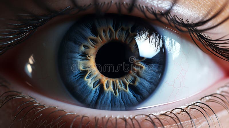 Lifelike Image Capturing Close Up of Human Eye Stock Illustration ...