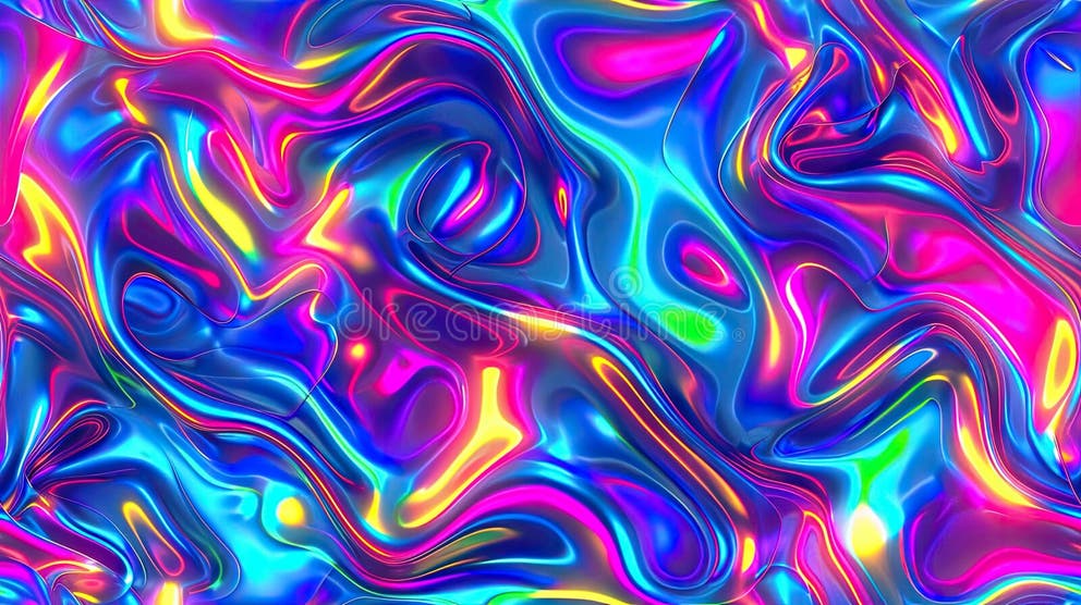 Lifelike Visuals Portraying the Mesmerizing Allure of Iridescent Neon ...