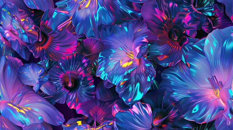 Lifelike Visuals Portraying the Mesmerizing Allure of Iridescent Neon ...