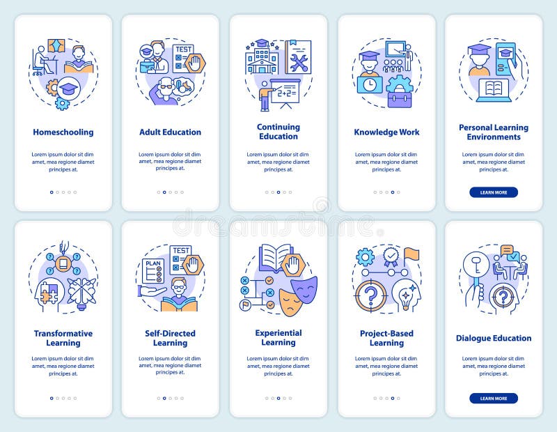 Lifelong Learning Blue Gradient Concept Icons Set Stock Vector ... Lifelong Learning Blue Gradient Concept Icons Set Stock Vector ...