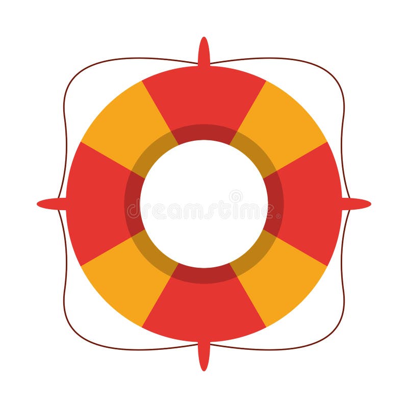 Lifesaver Float Symbol Isolated Blue Lines Stock Vector - Illustration ...