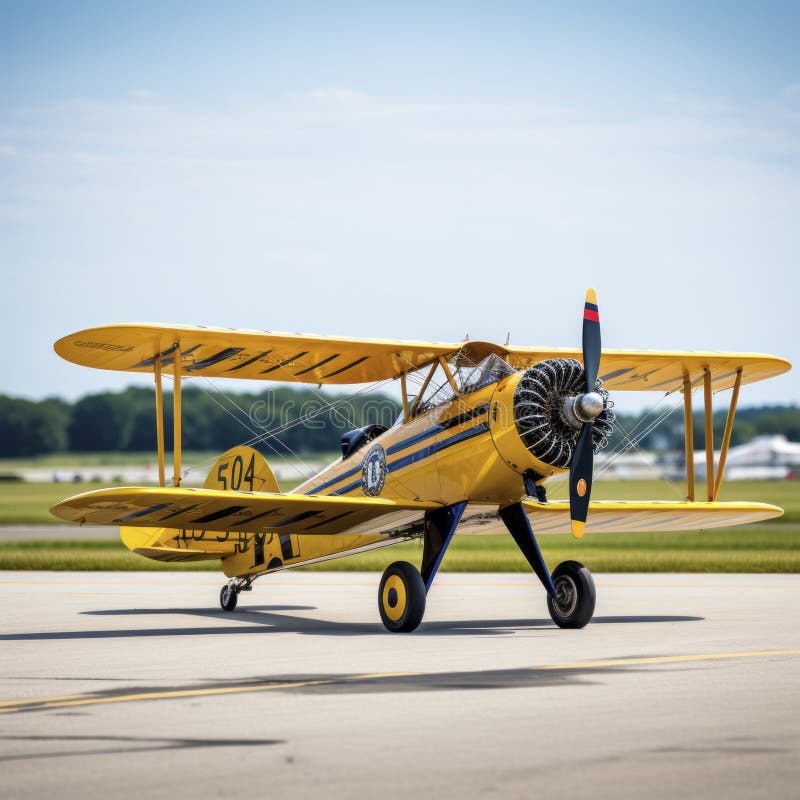 Lifestyle Biplane in Airshow on Tarmac Stock Image - Image of pilot ...
