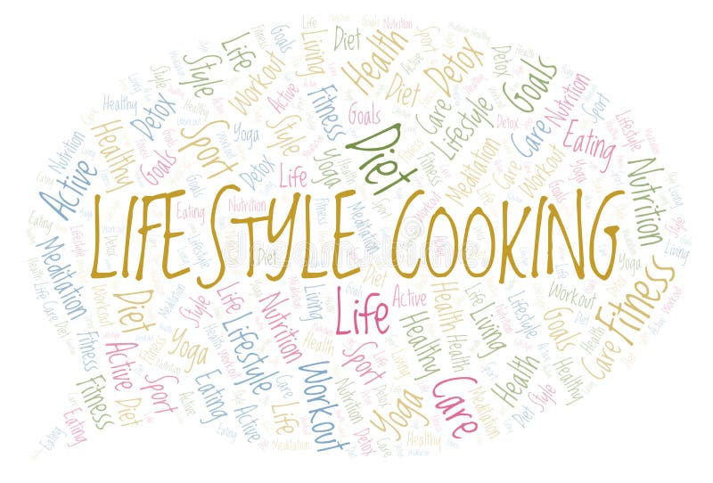 Cooking Healthy Food Word Cloud. Stock Illustration - Illustration of ...