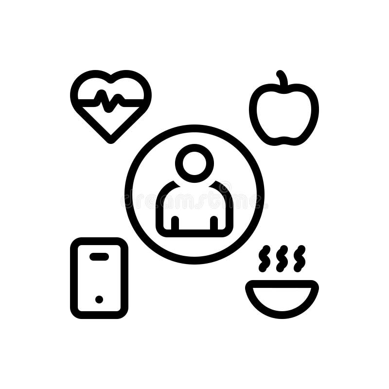 Black Line Icon for Lifestyle, Way of Life and Healthy Stock ...