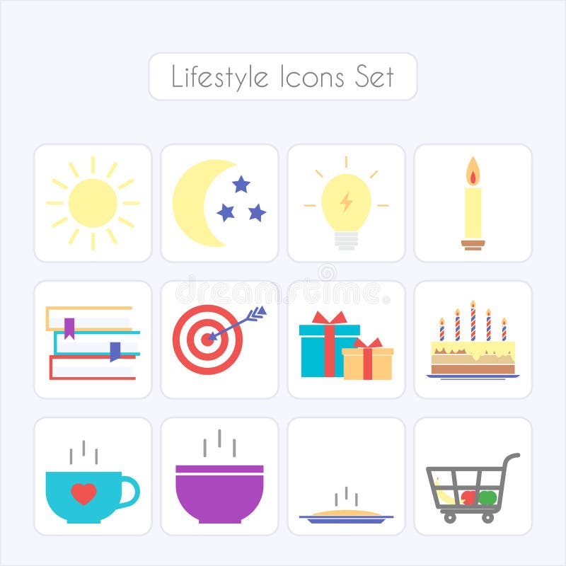 Lifestyle icons set stock illustration. Illustration of infographics ...