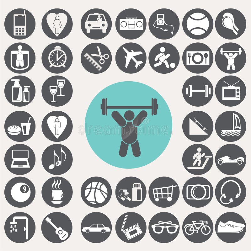 Lifestyle icons set. stock illustration. Illustration of icon - 44437979